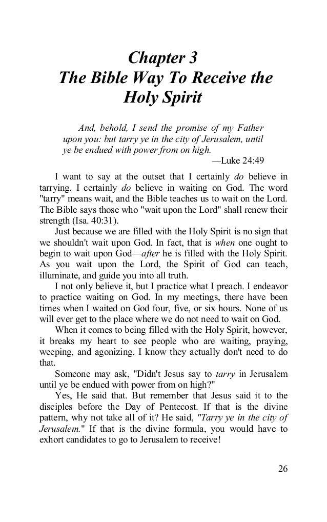 Tarrying for the Holy Ghost, In the book of Acts | Pentecostal Theology