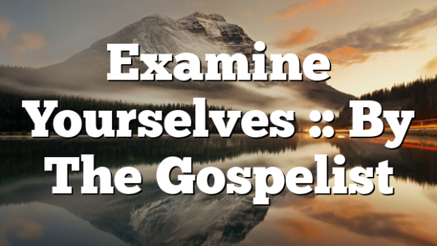 Examine Yourselves :: By The Gospelist | Pentecostal Theology