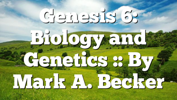 Genesis 6: Biology and Genetics :: By Mark A. Becker | Pentecostal Theology