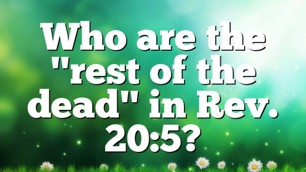 Who are the "rest of the dead" in Rev. 20:5? | Pentecostal Theology