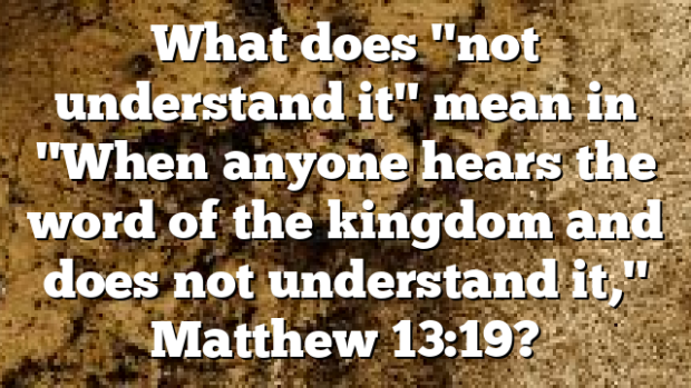 What does "not understand it" mean in "When anyone hears the word of ...